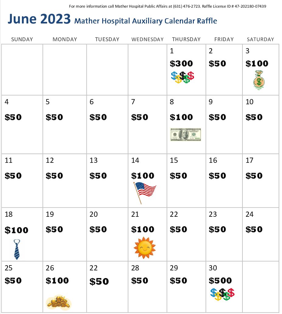 Calendar Raffle - Mather Hospital
